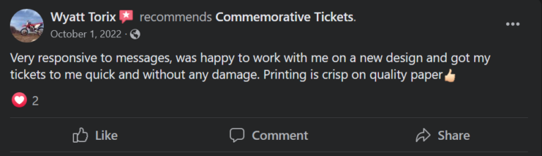 Commemorative Tickets – Commemorative Tickets, Setlists, Passes, and More!